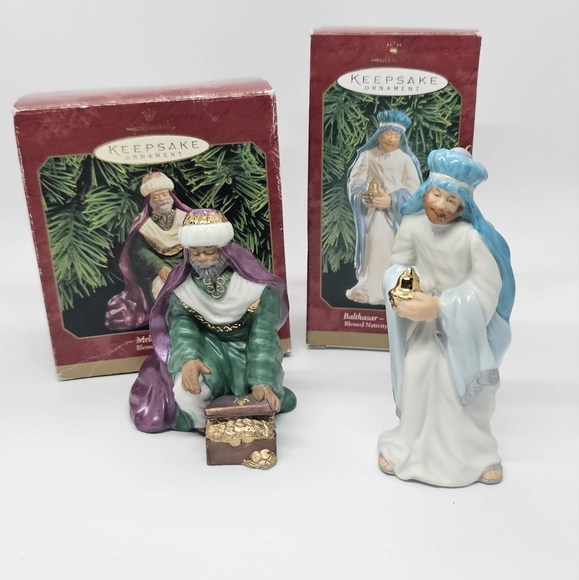 Hallmark | Holiday | 2 Hallmark Ornament Set Lot Blessed Nativity ...